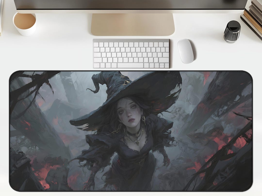 Mystical Witch Desk Mat Witchy Desk Decor Witches Desk Pad Witch ...