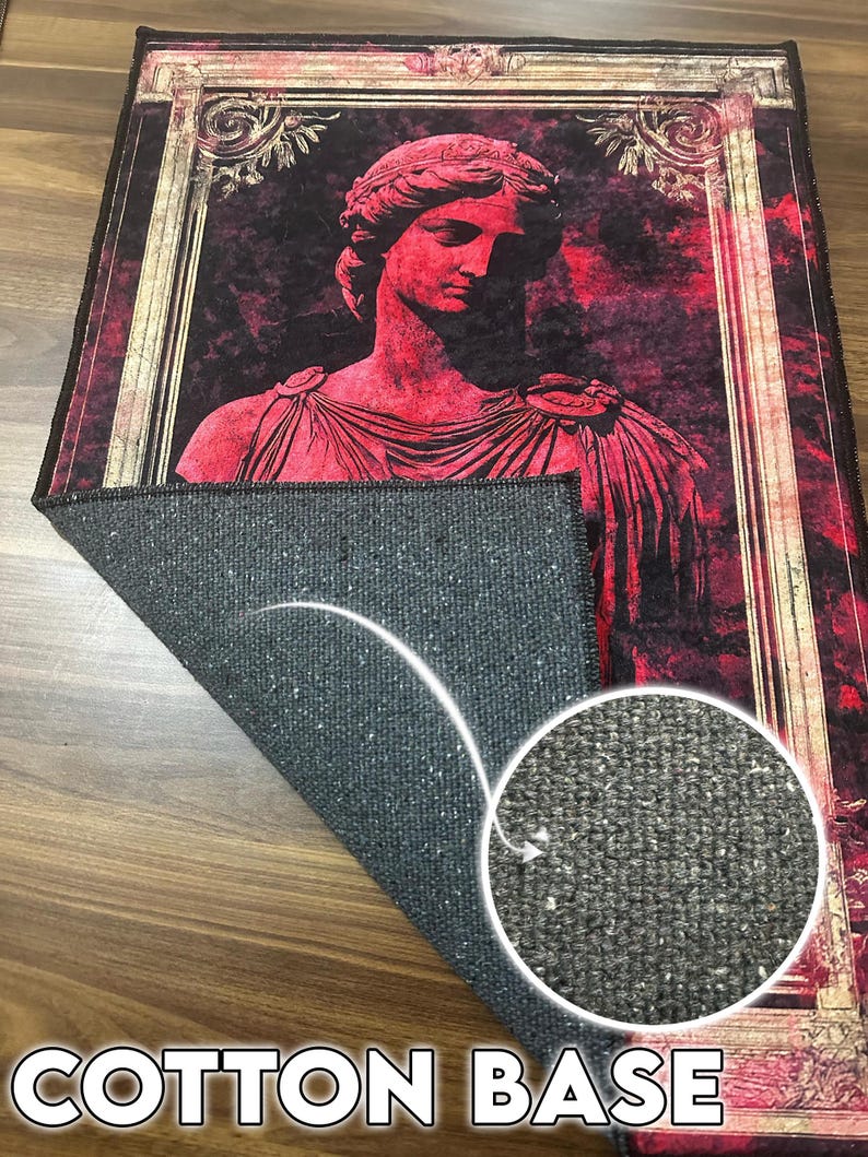 Red and Black Persian Rug for Living Room, Vintage Inspired Area Carpet ...