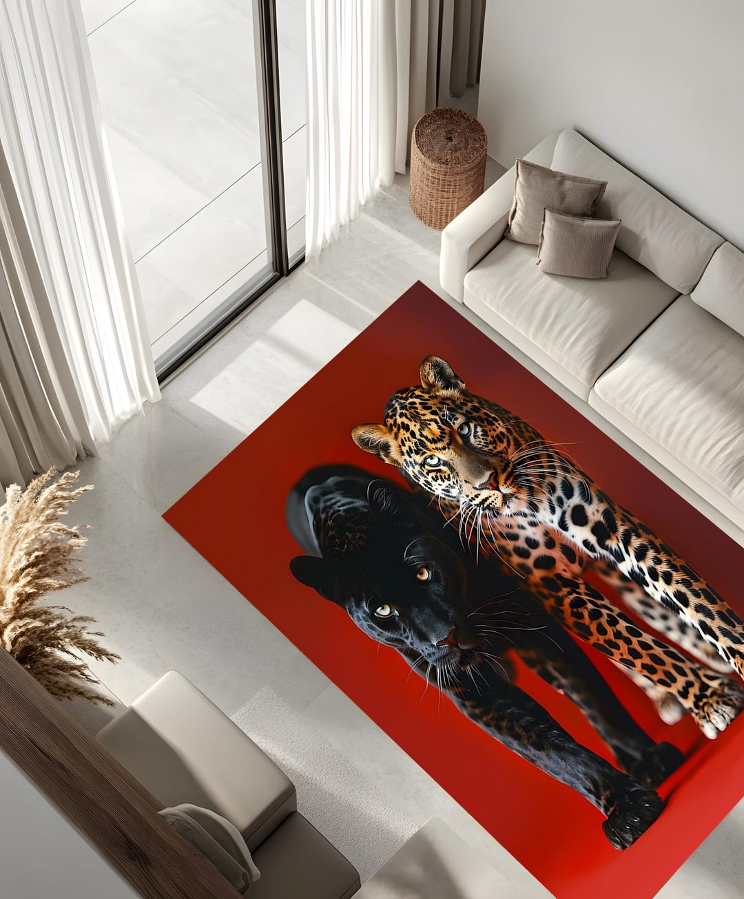 Luxury Panther & Leopard Area Rug, Bold Animal Print Carpet, Modern ...