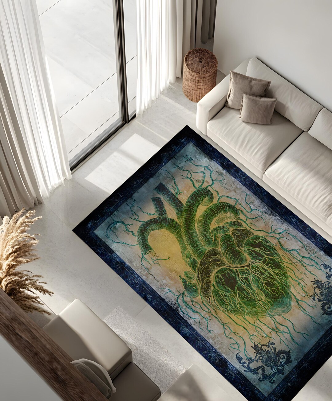 Gothic Dark Fantasy Rug, Lovecraftian Cthulhu Home Decor, Tentacle ...