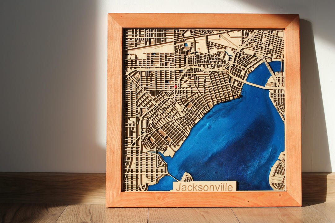 Any City Custom Epoxy Laser Cut 3D Map -wooden Wall Art With Resin and ...