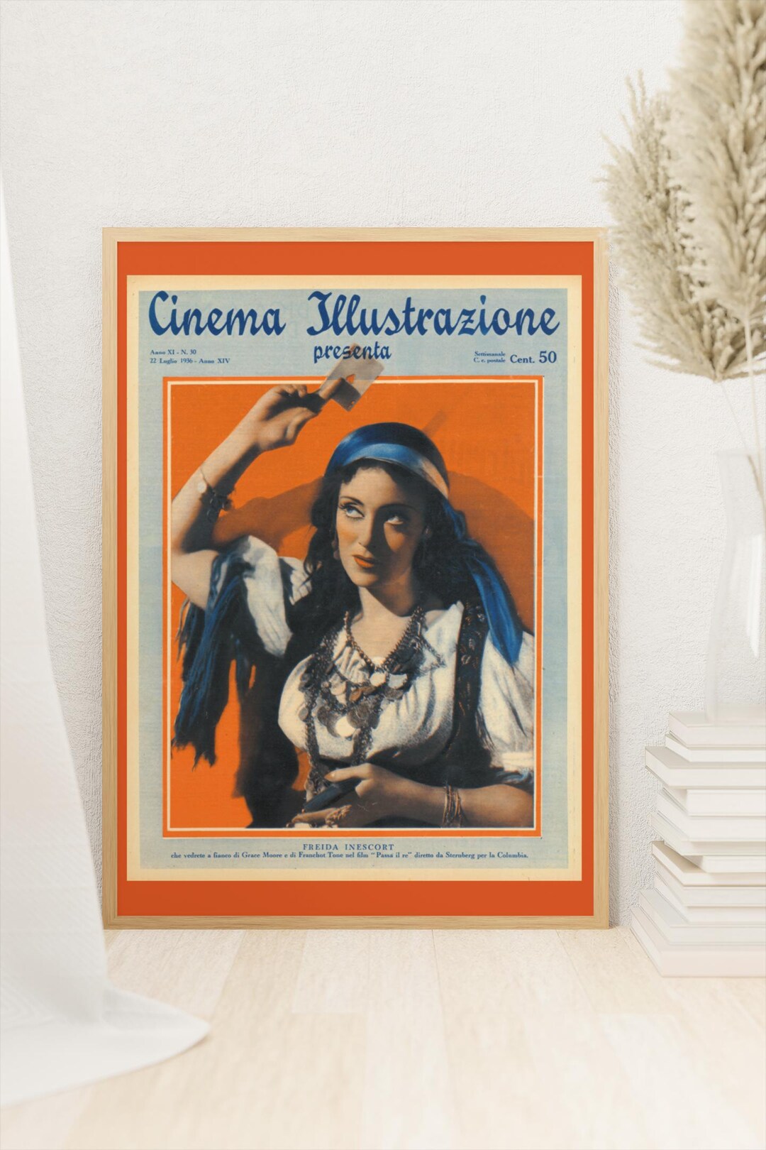 Vintage Cinema Magazine Cover Reproduction, Printable Wall Art, Framed ...