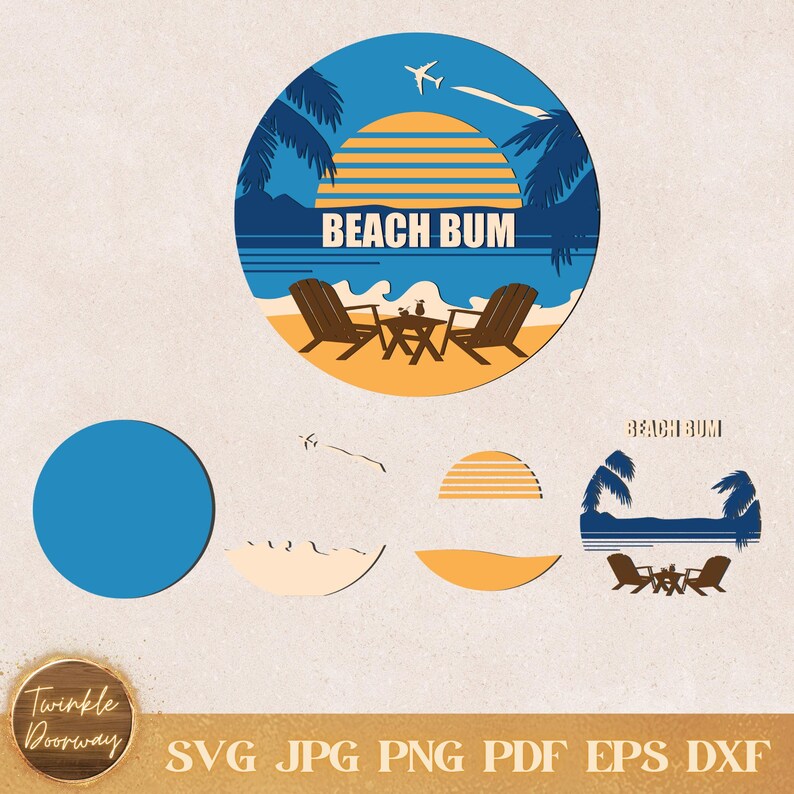 Beach Bum Welcome Sign Svg, Digital Download, Beach Chair Door Hanger ...