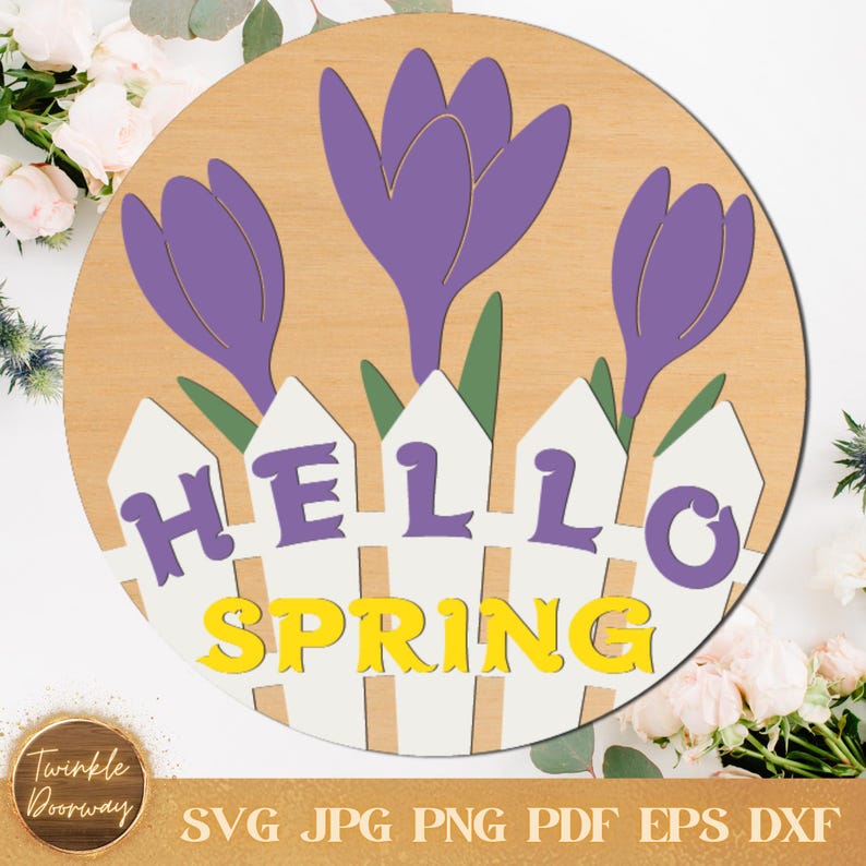 Spring Door Sign Bundle, Digital Download, Seasonal Door Hanger SVG ...