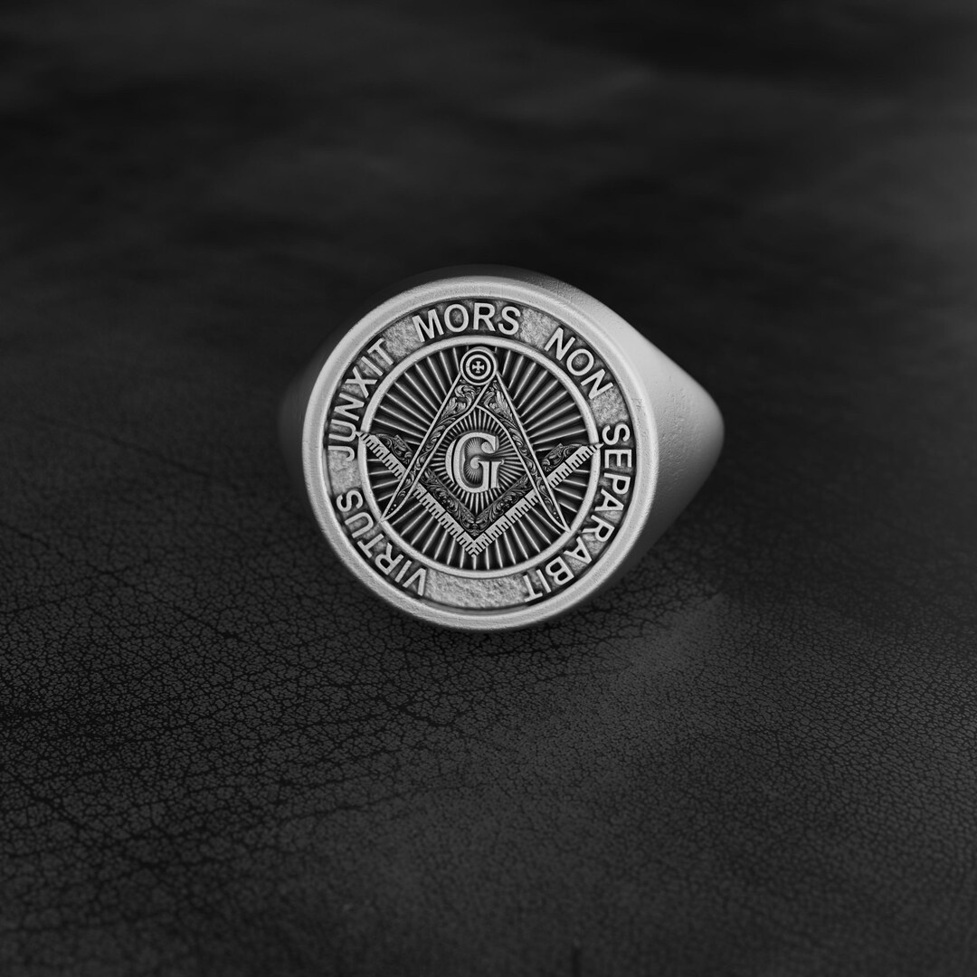 Freemason Signet Ring, Sterling Silver Masonic Ring, Master Mason ...