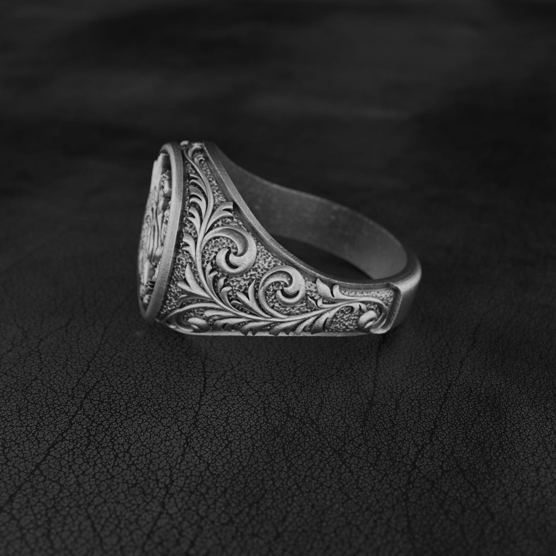 Griffin Square Signet Ring – Sterling Silver Mythical Creature Ring ...