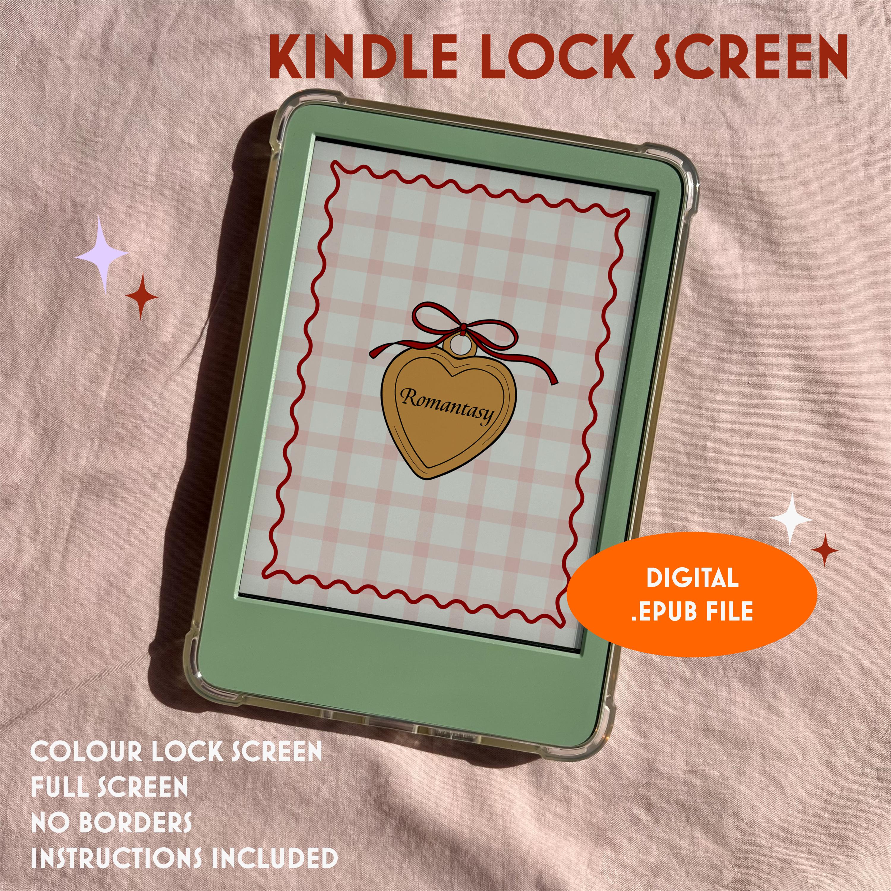 Romantasy Coquette Lock Screen, Heart Locket Bow Kindle Background ...