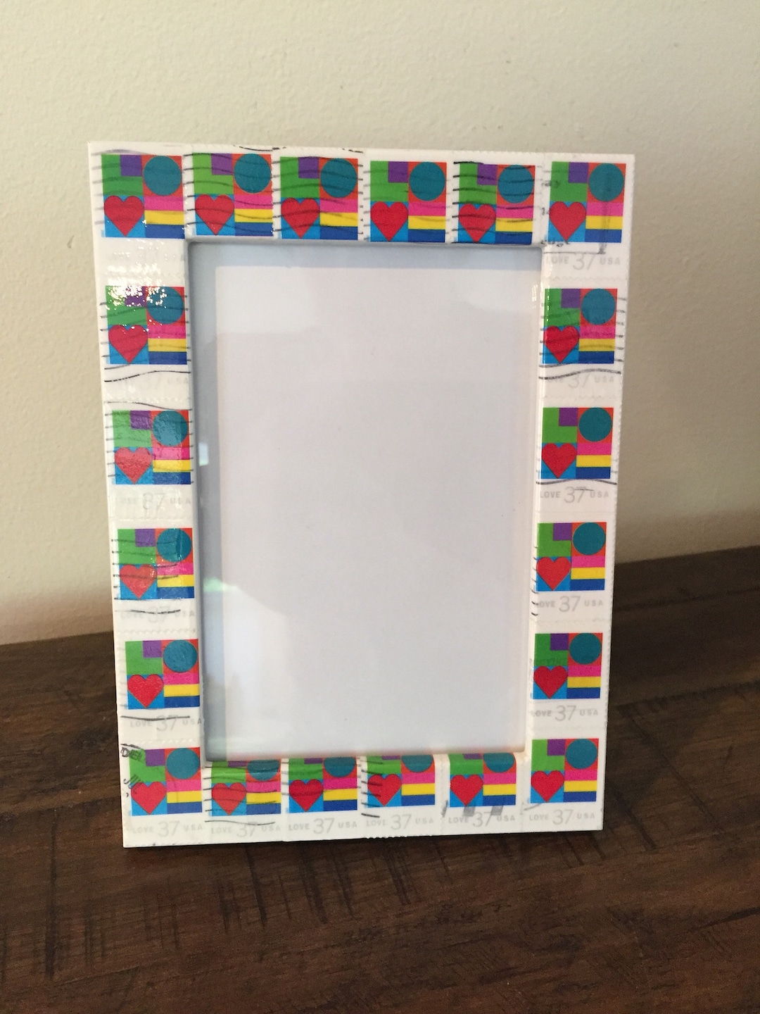 Colorful Love Postage Stamp Frame (holds 4x6 Photo) - Etsy
