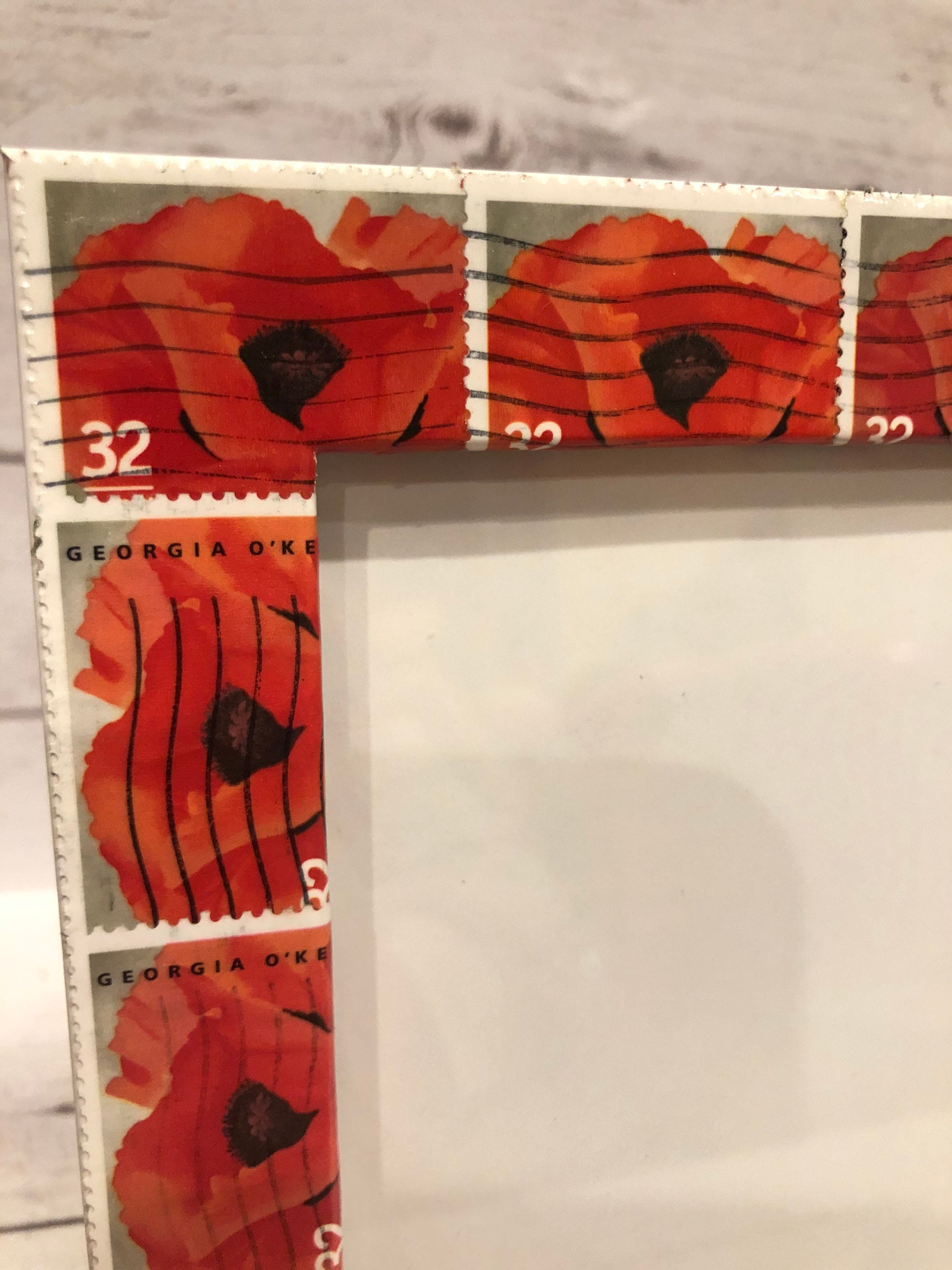 Poppy poppies Postage Stamp Frame holds 5x7 Photo - Etsy