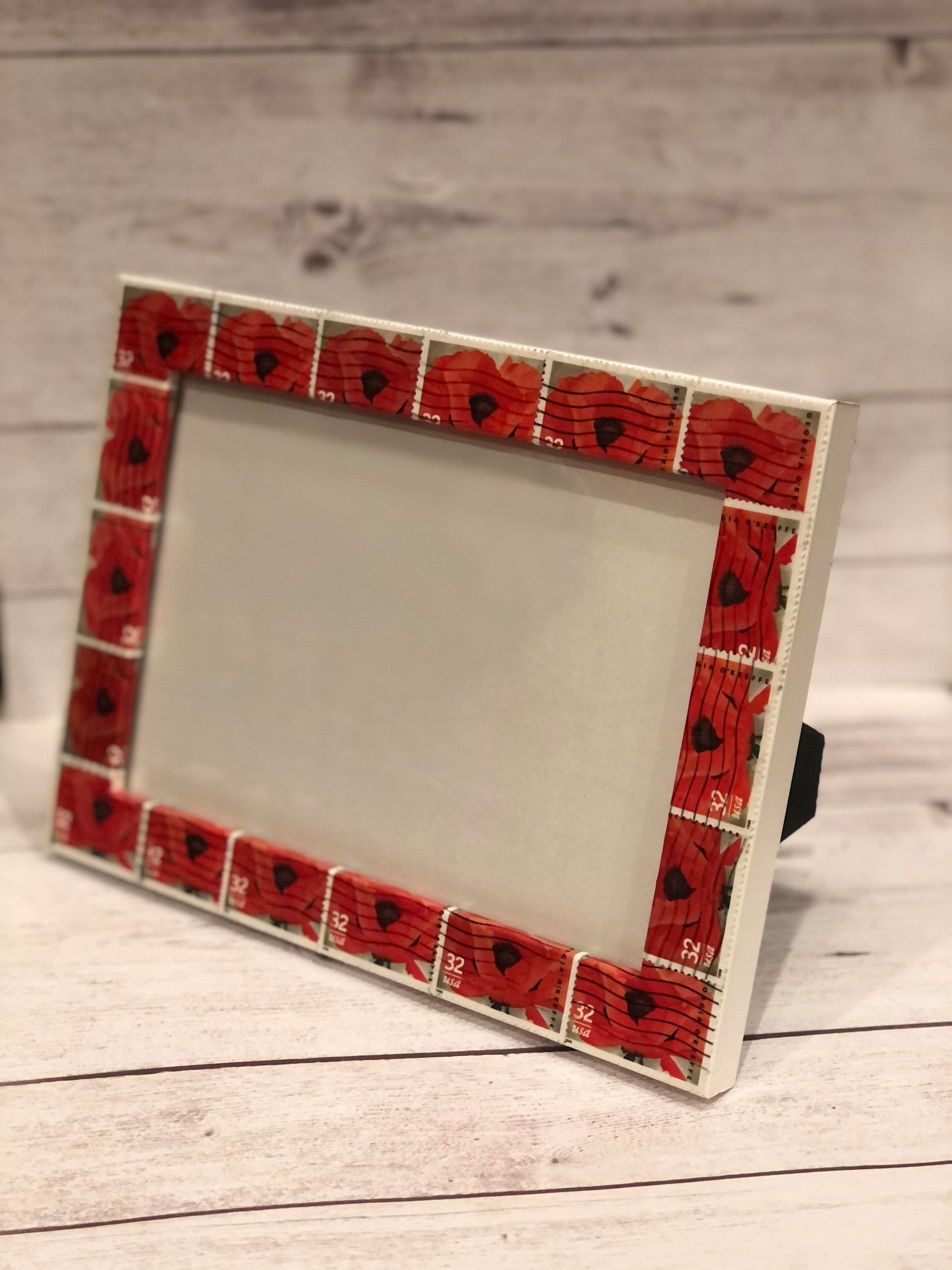 Poppy poppies Postage Stamp Frame holds 5x7 Photo - Etsy
