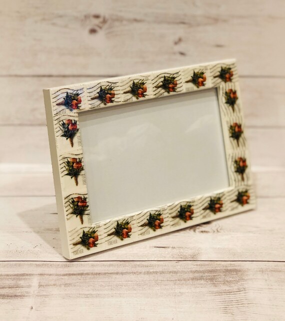 Flower Bouquet Postage Stamp Frame holds 4x6 Photo - Etsy