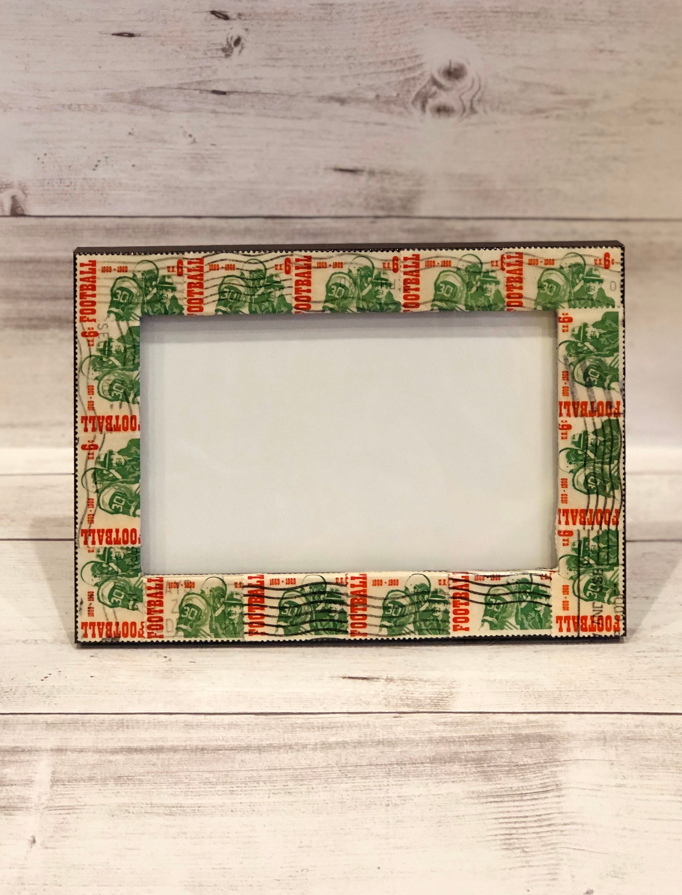 Football Postage Stamp Frame holds 4x6 Photo - Etsy