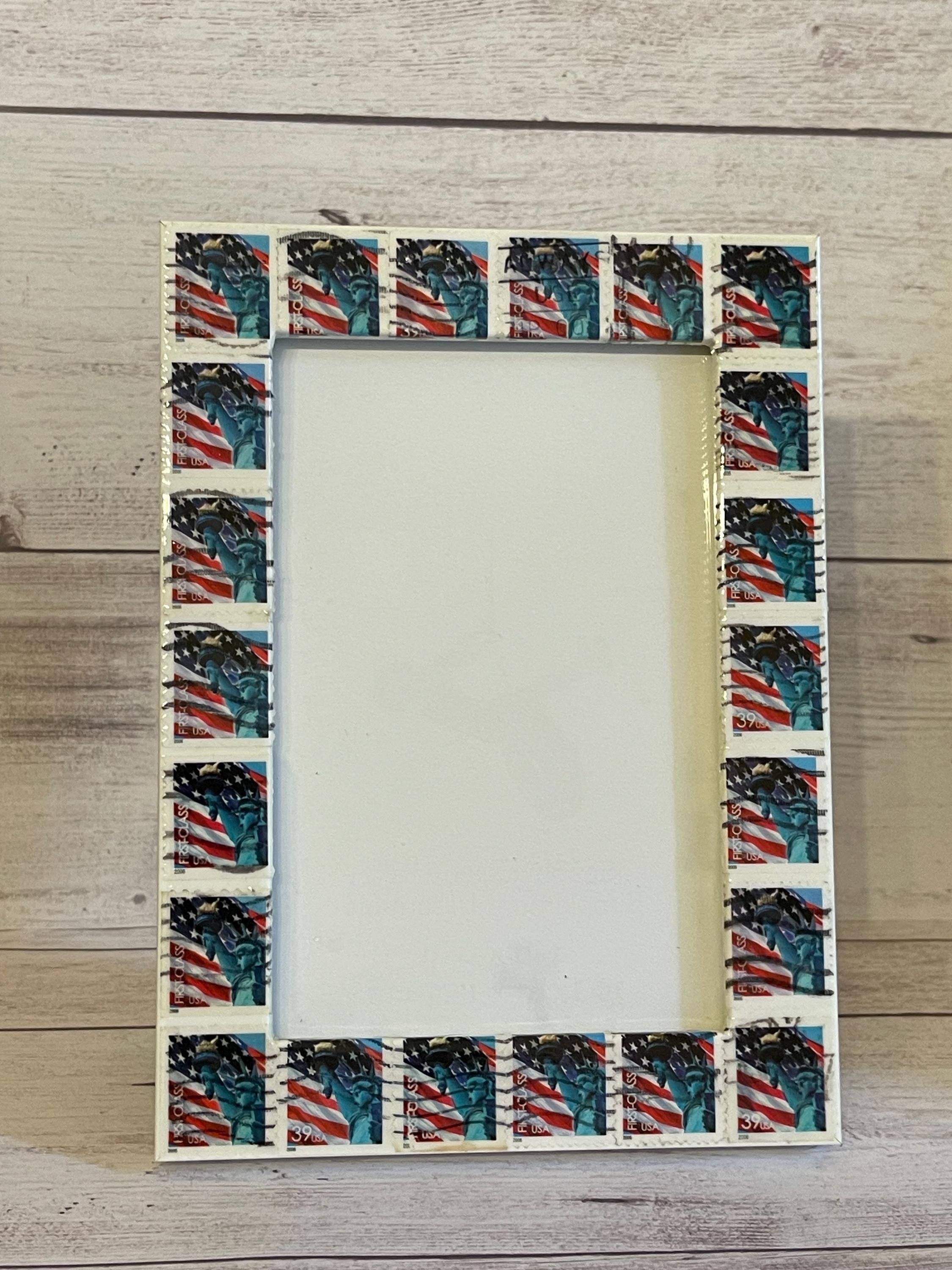American Flag Postage Stamp Frame (holds 4x6 Photo) - Etsy UK