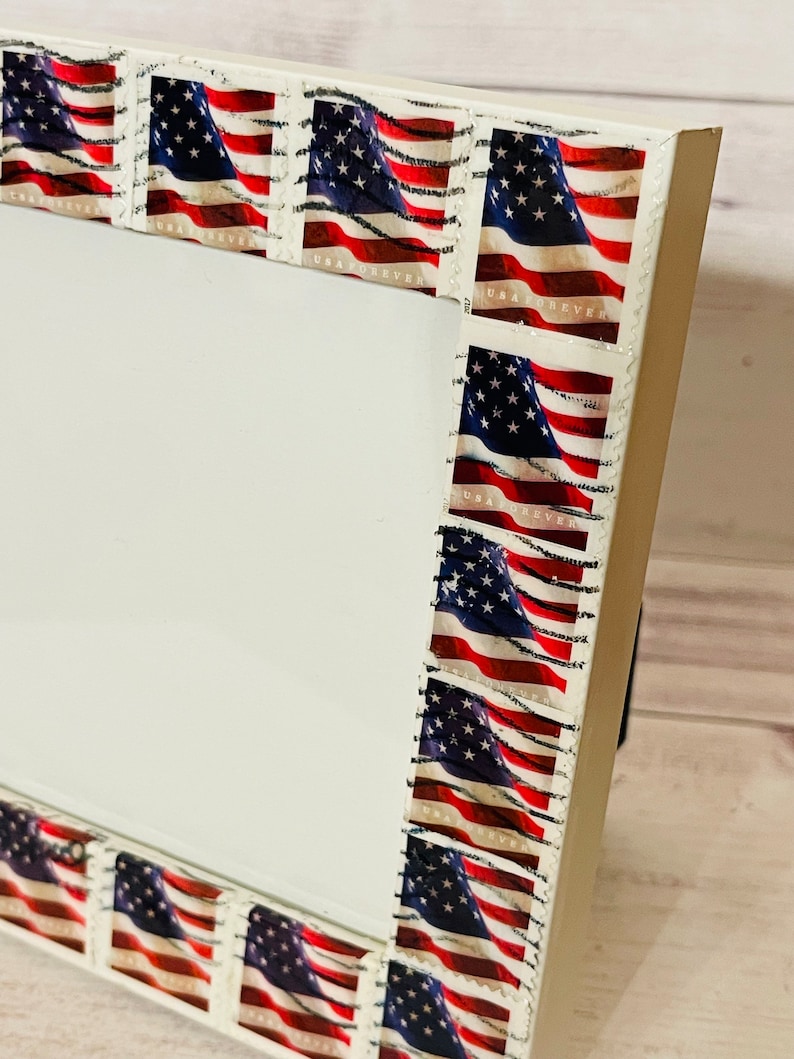American Flag Postage Stamp Frame (holds 4x6 Photo) - Etsy