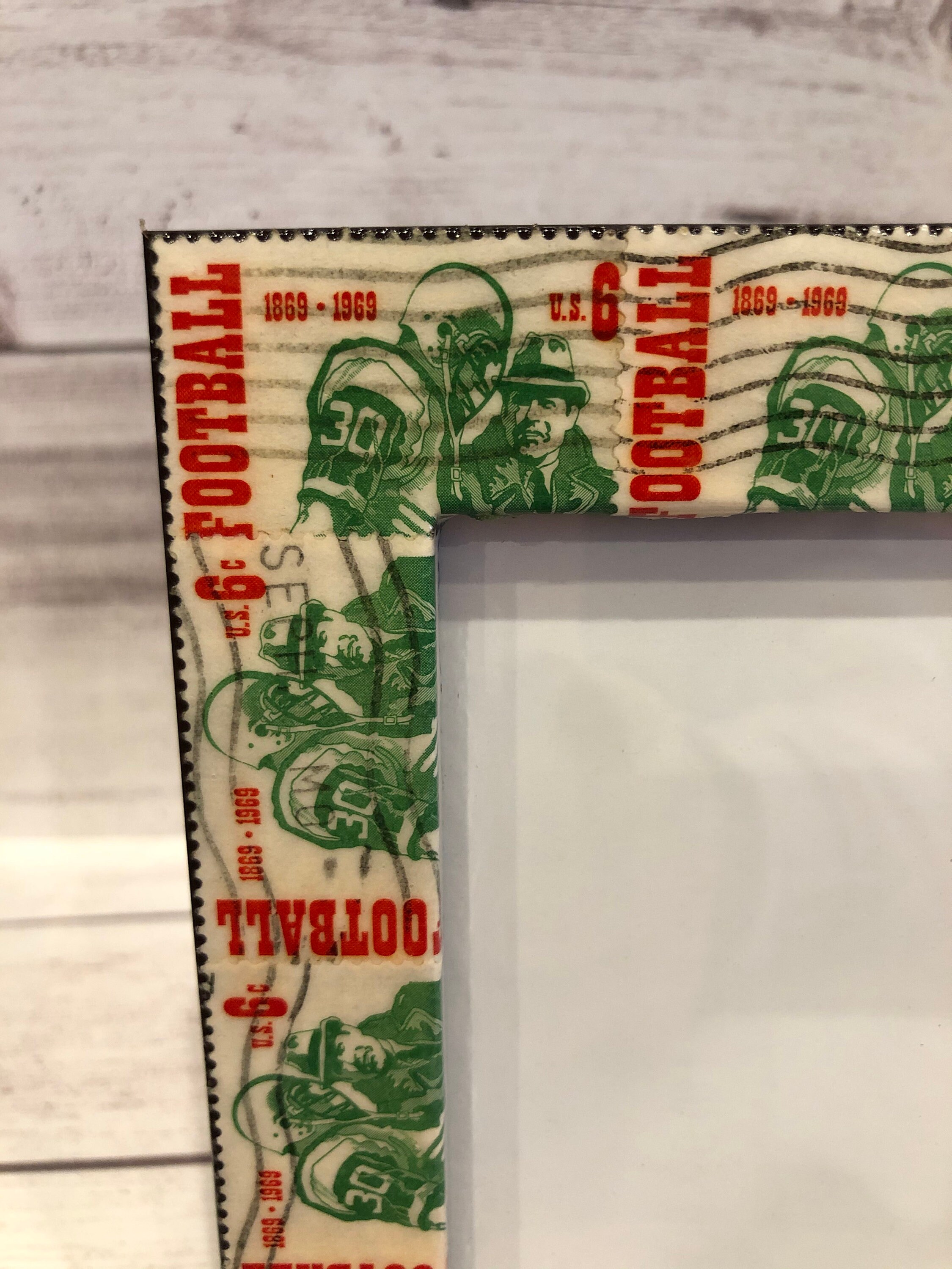 Football Postage Stamp Frame holds 4x6 Photo - Etsy