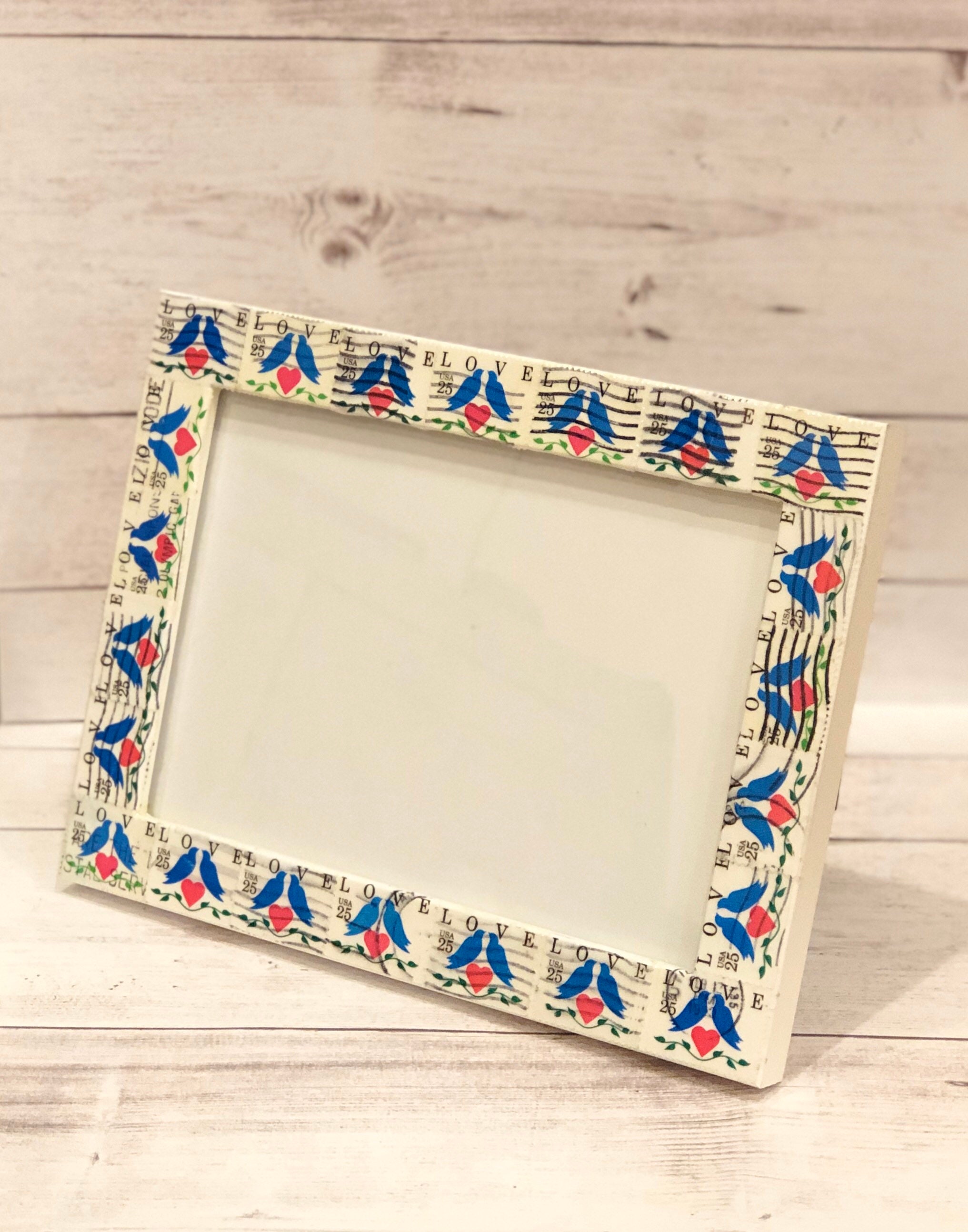 Blue Birds Love Postage Stamp Frame holds 5x7 Photo - Etsy