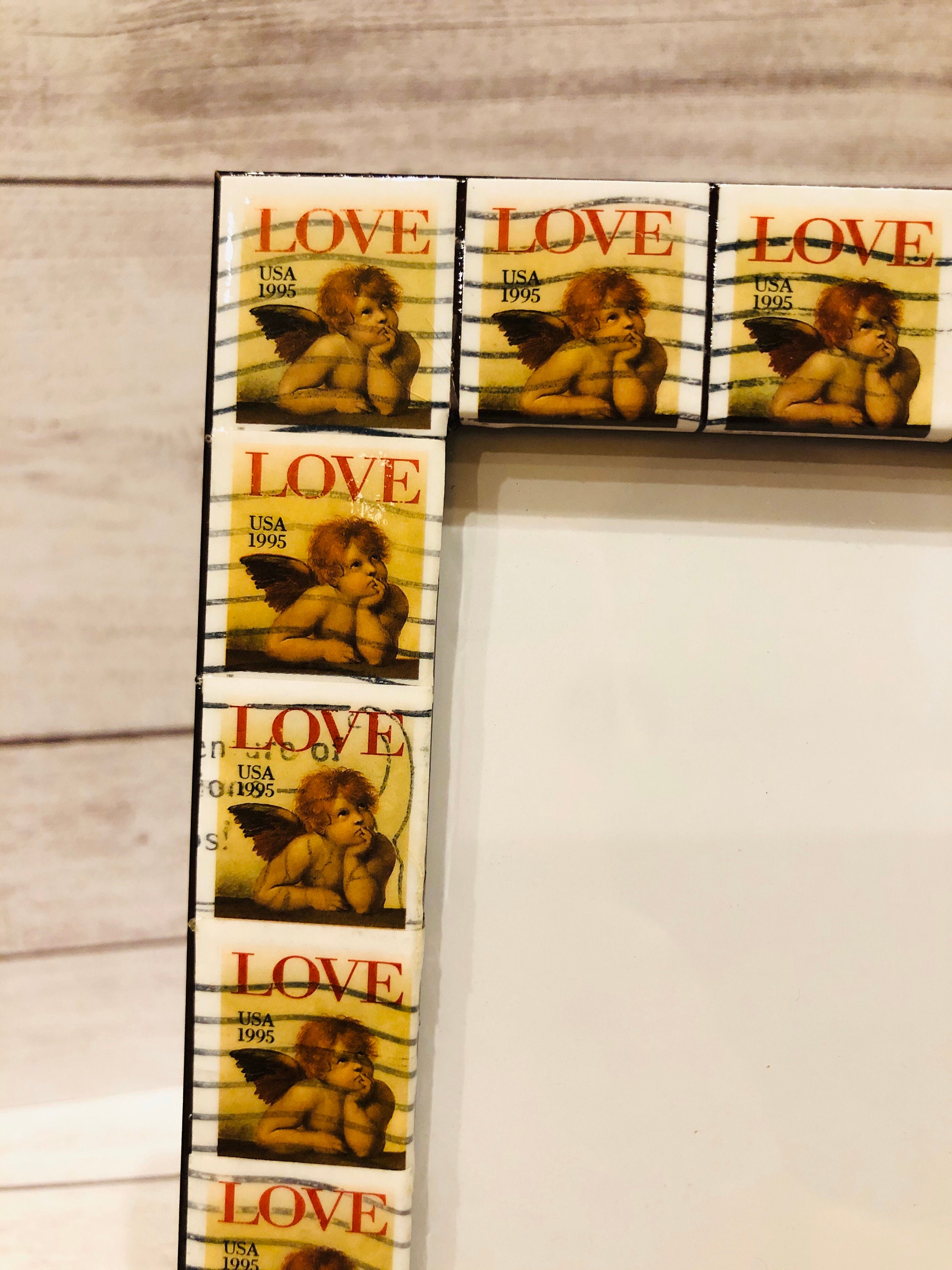 Love Cherub/ Cupid Postage Stamp Frame (holds 5 X 7 Photo) - Etsy