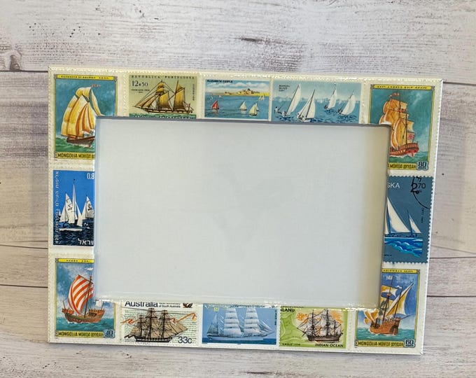 Sailboat/ Ships/ Boats Postage Stamp Frame (holds 4x6 Photo) - Etsy