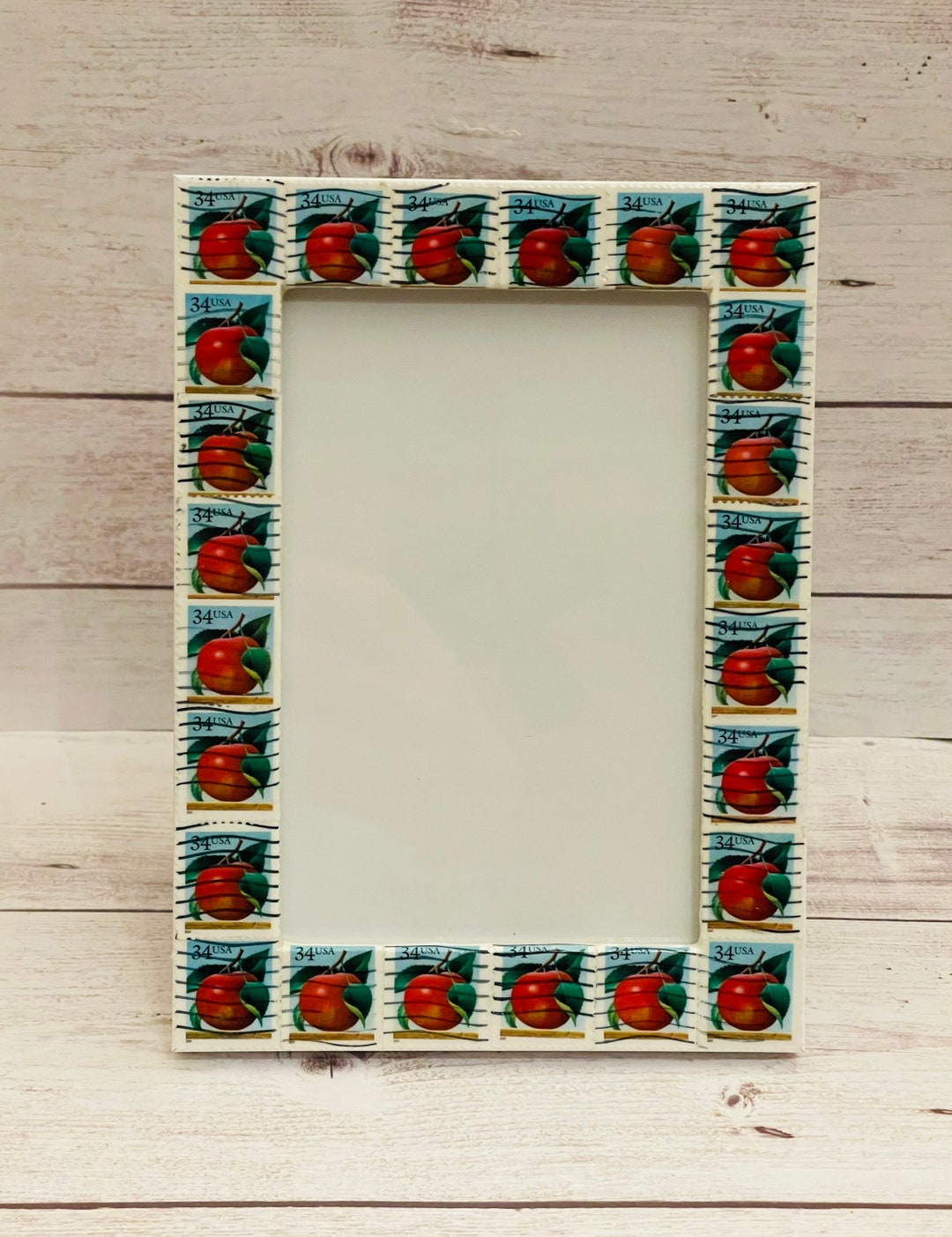 Apple Postage Stamp Frame (holds 4x6 Photo) - Etsy