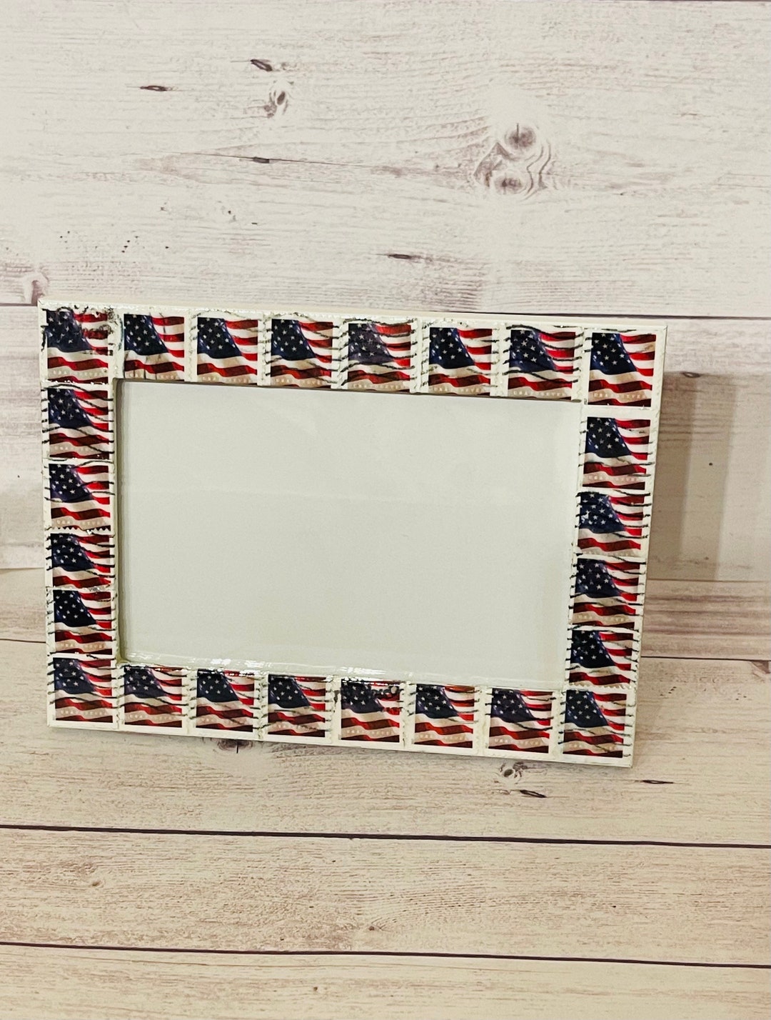 American Flag Postage Stamp Frame (holds 4x6 Photo) - Etsy