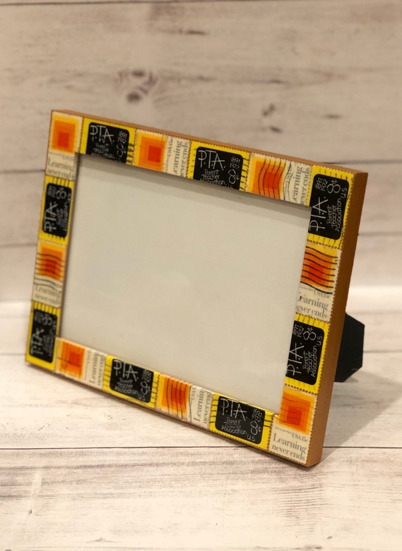 Learning Never Ends/ PTA Postage Stamp Frame (holds 5x7 Photo) - Etsy