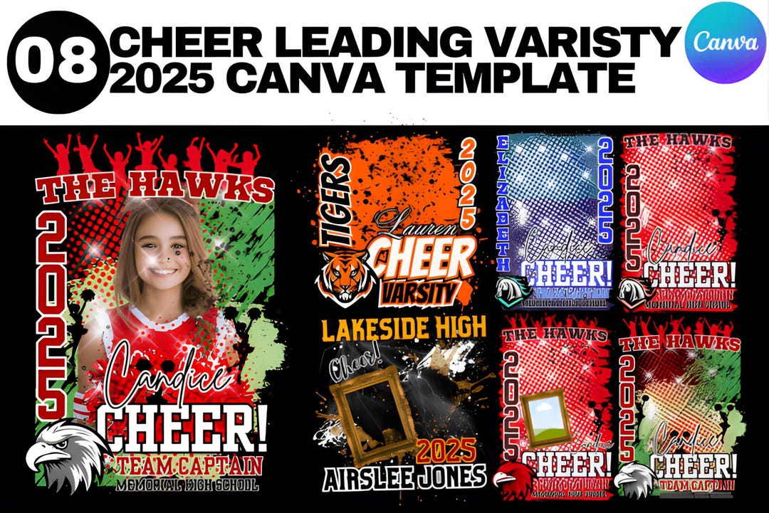 Cheerleading Varsity Canva Template | Cheerleader Poster | Pep Rally ...
