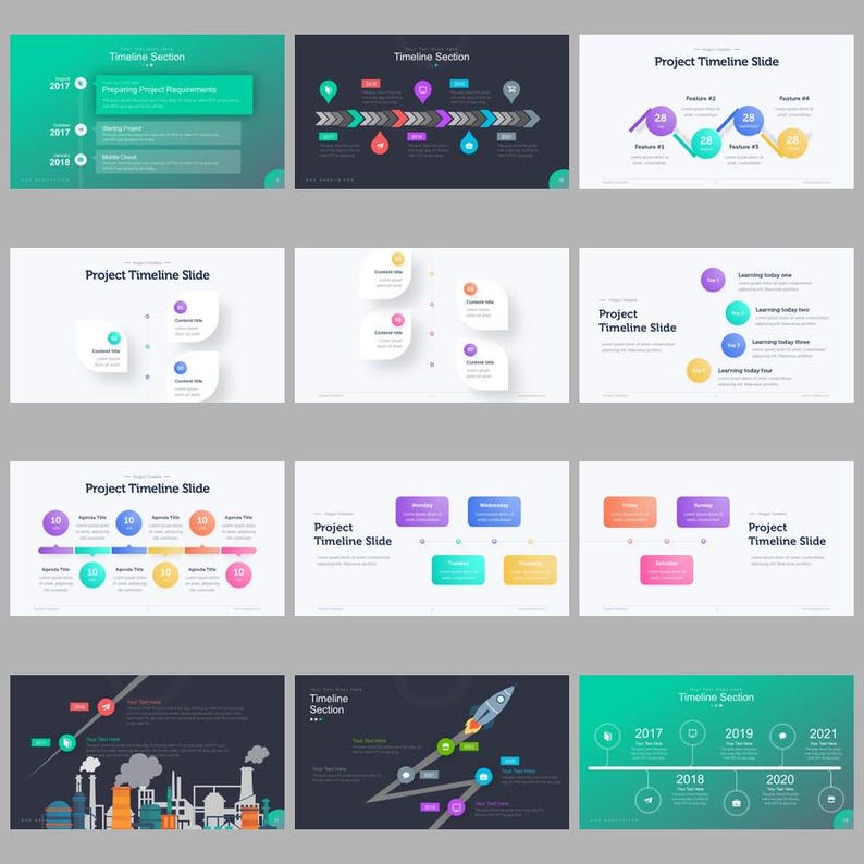 Business Timeline Infographic Powerpoint | Project Milestone & Planning ...