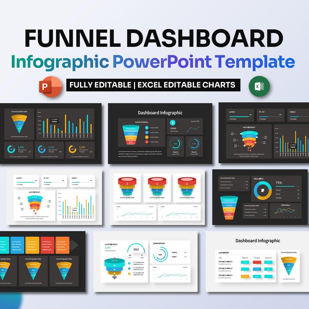 Funnel Dashboard Infographic Powerpoint | Data Analytics & KPI Slides ...