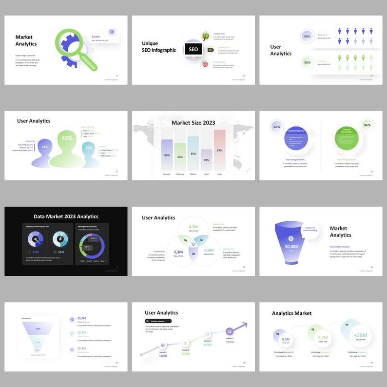 Analytic Market Powerpoint Template | Data-driven Business Slides ...