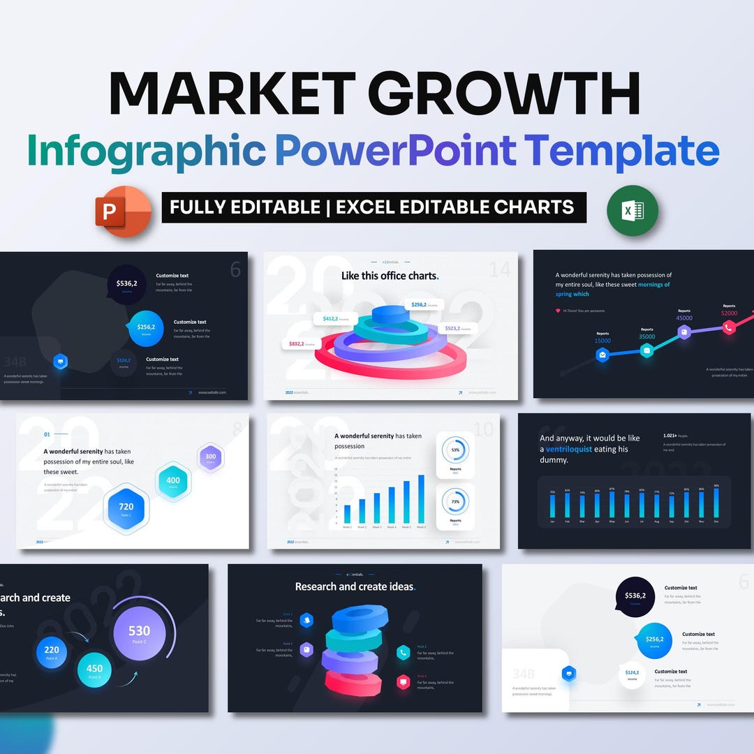 Market Growth Infographic Powerpoint | Business Expansion & Investment ...