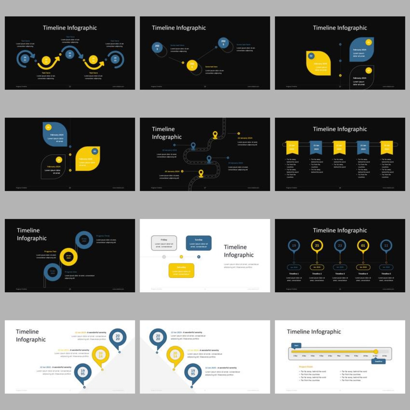 Progress Timeline Infographic Powerpoint | Goal Tracking & Business ...