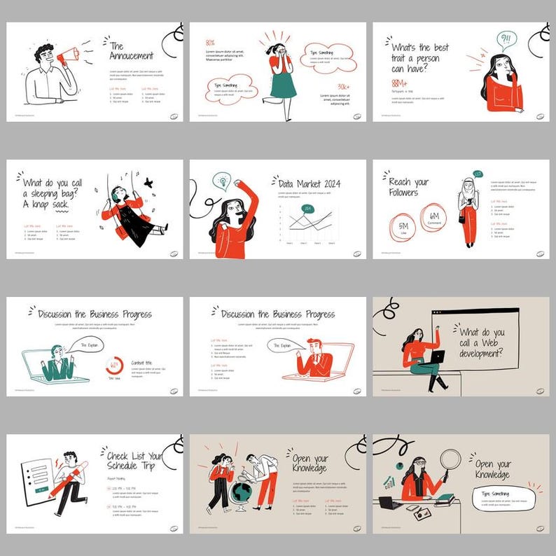 Whiteboard Illustration Powerpoint Template | Creative Brainstorming ...