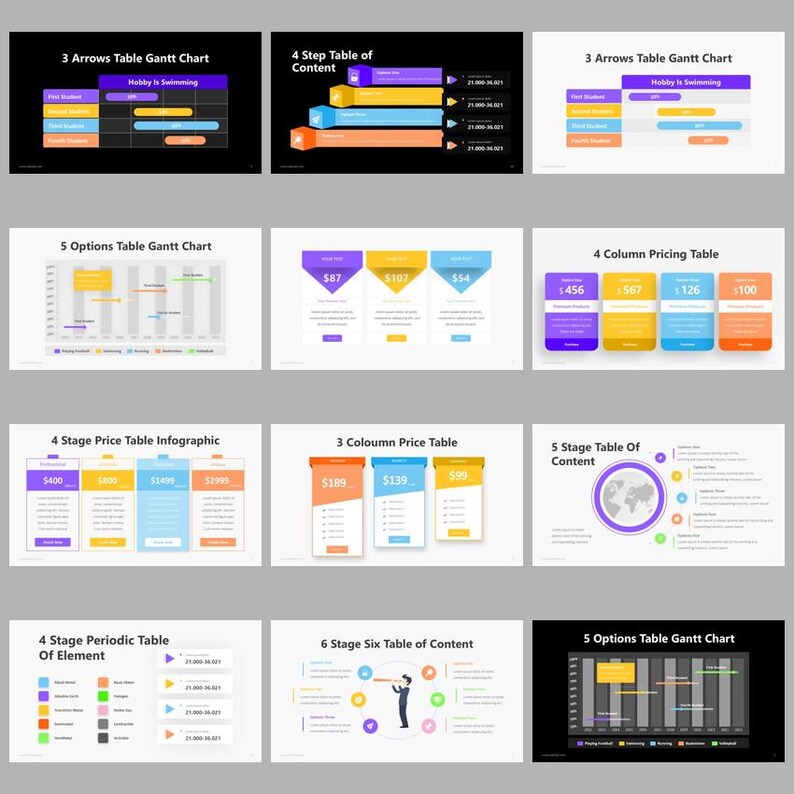 Data Table Infographic Powerpoint Template | Editable Business ...