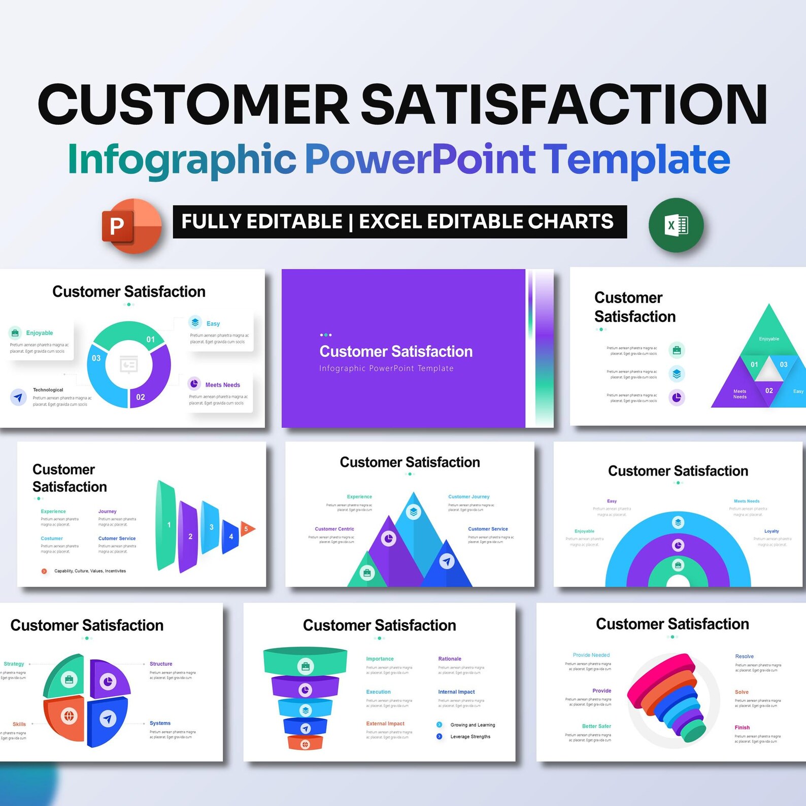 Customer Satisfaction Infographic Powerpoint | Data Analysis & Survey ...