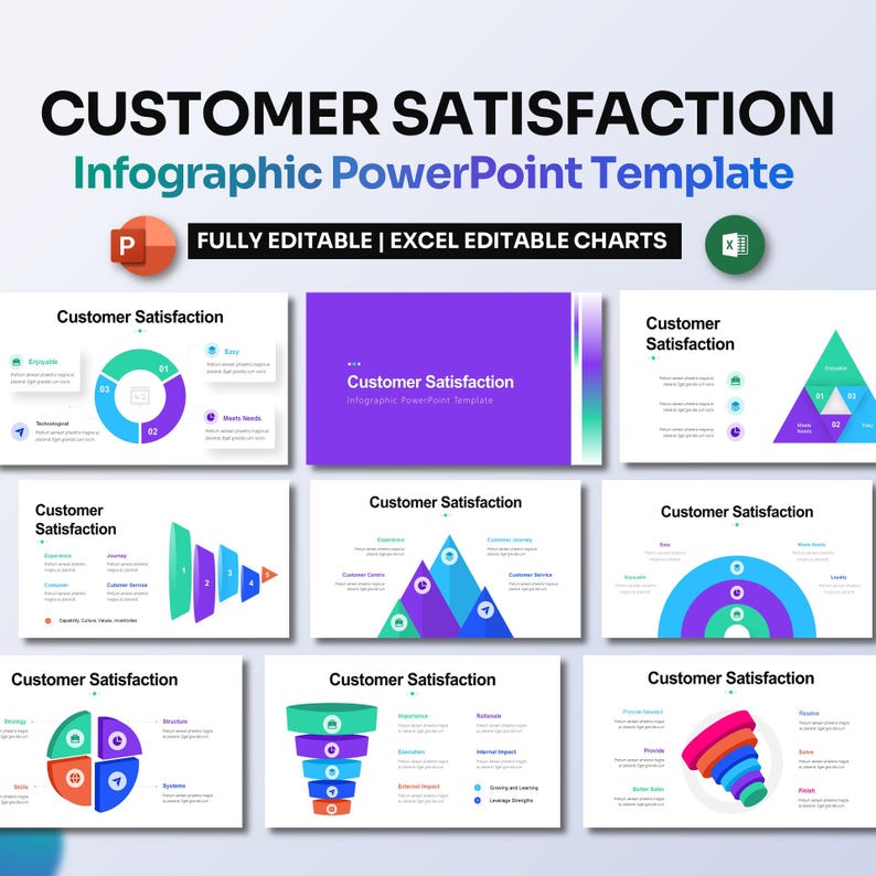 Customer Satisfaction Infographic Powerpoint | Data Analysis & Survey ...