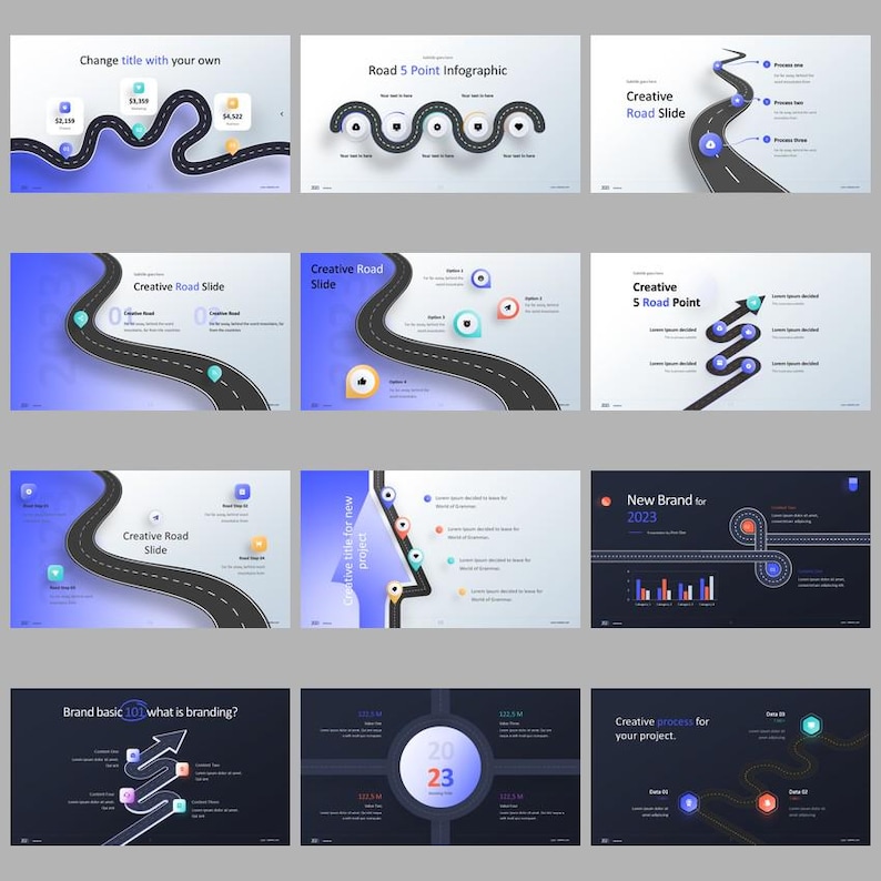 Road Infographic Powerpoint Template | Journey, Planning & Business ...