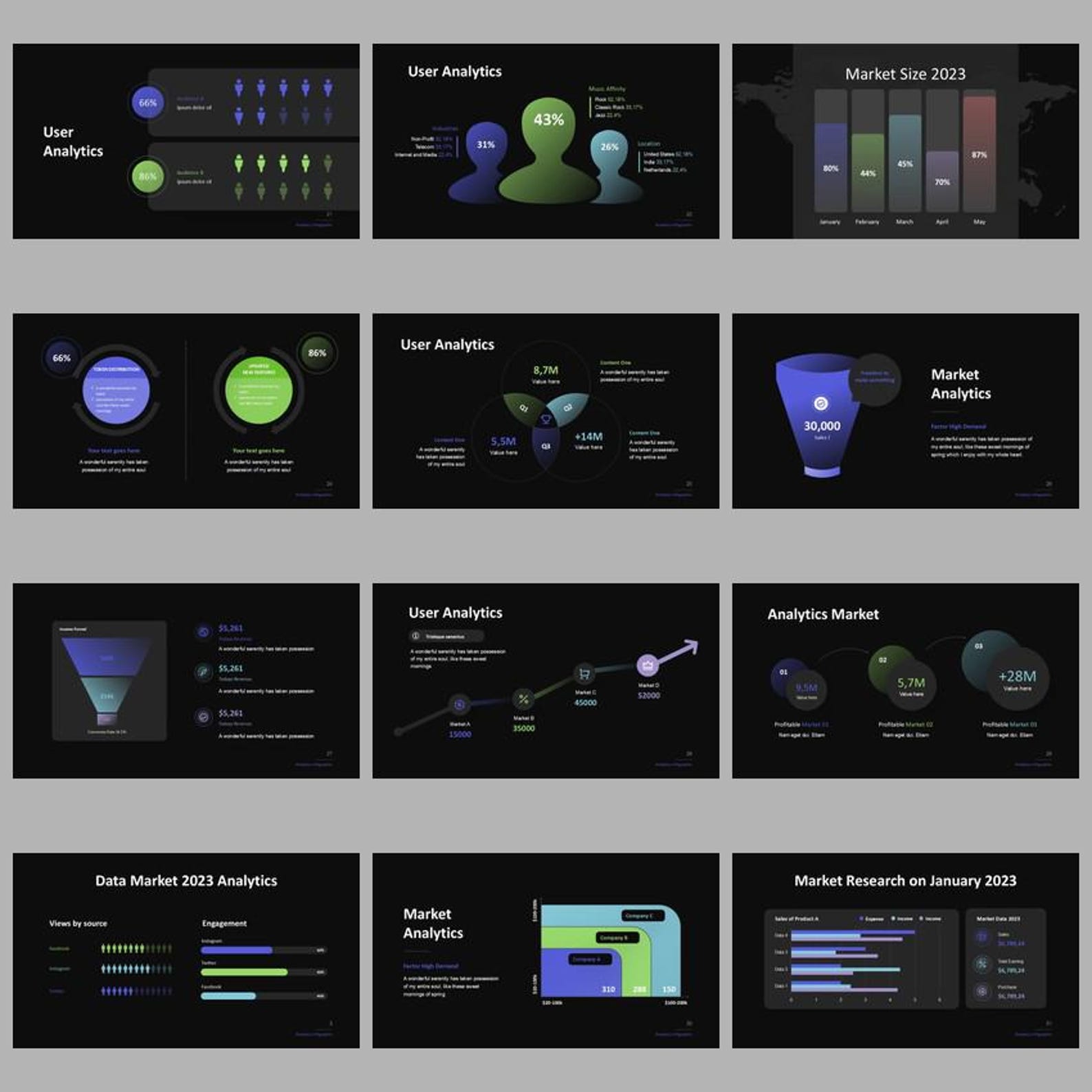 Analytic Market Powerpoint Template | Data-driven Business Slides ...