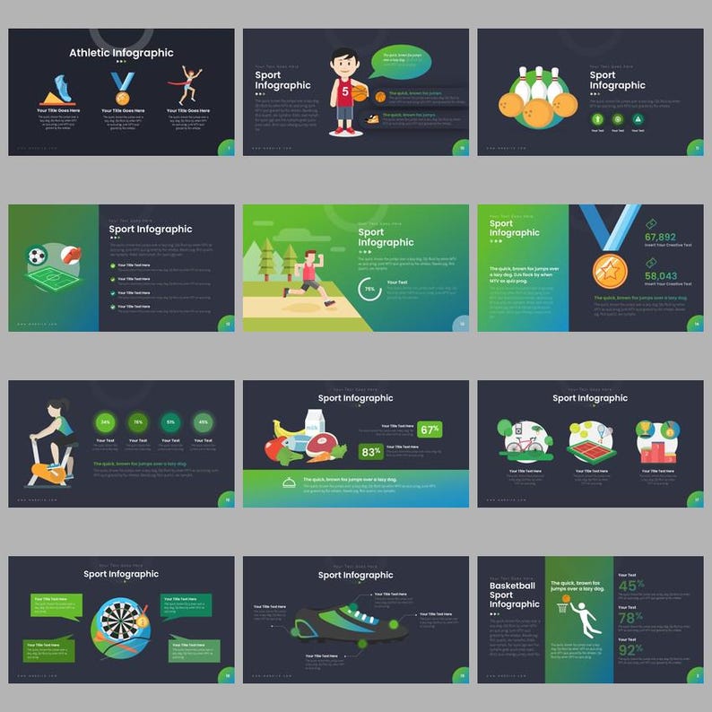 Sport Infographic Powerpoint Template | Fitness, Game Plan & Sports ...