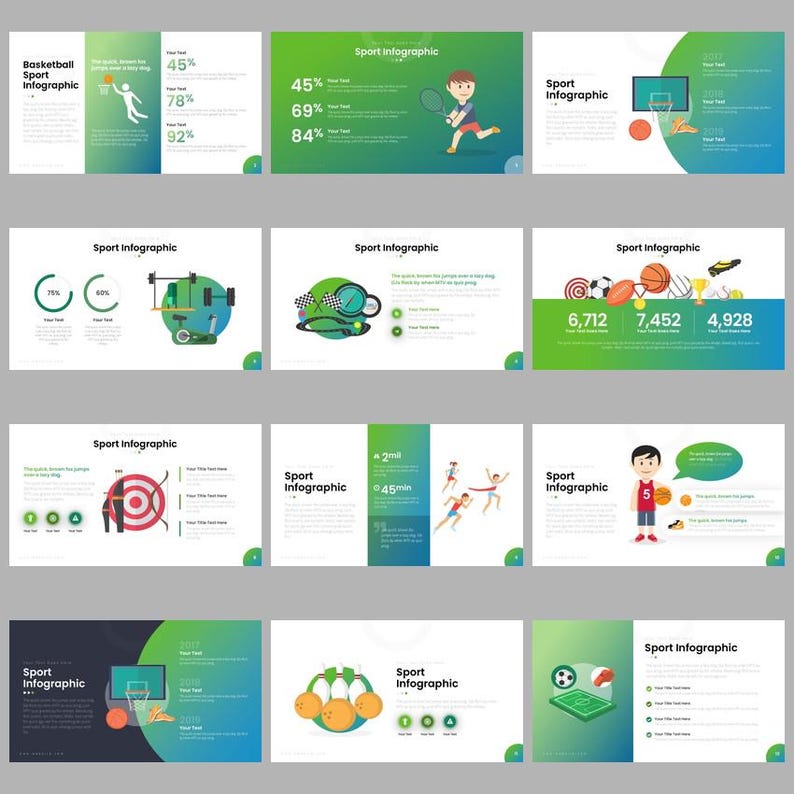 Sport Infographic Powerpoint Template | Fitness, Game Plan & Sports ...