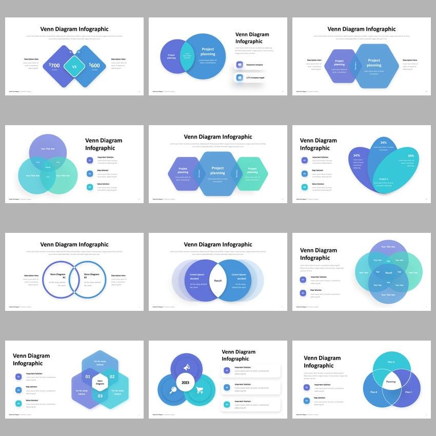 Venn Diagram Infographic Powerpoint Template | Business Overlap ...