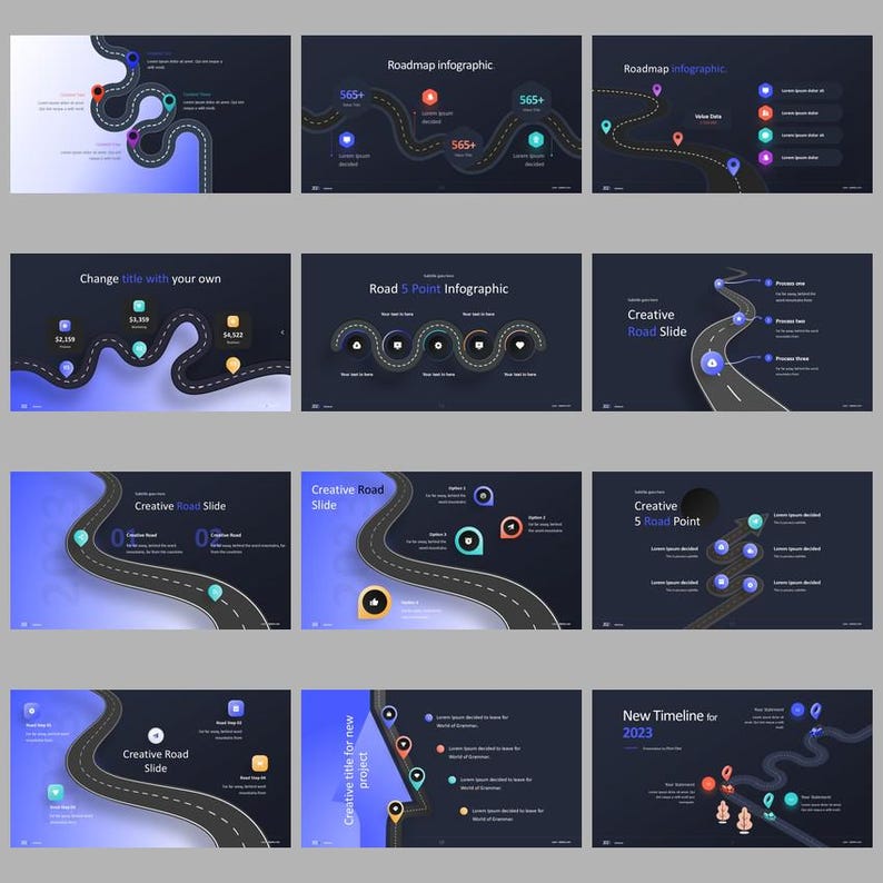Road Infographic Powerpoint Template | Journey, Planning & Business ...