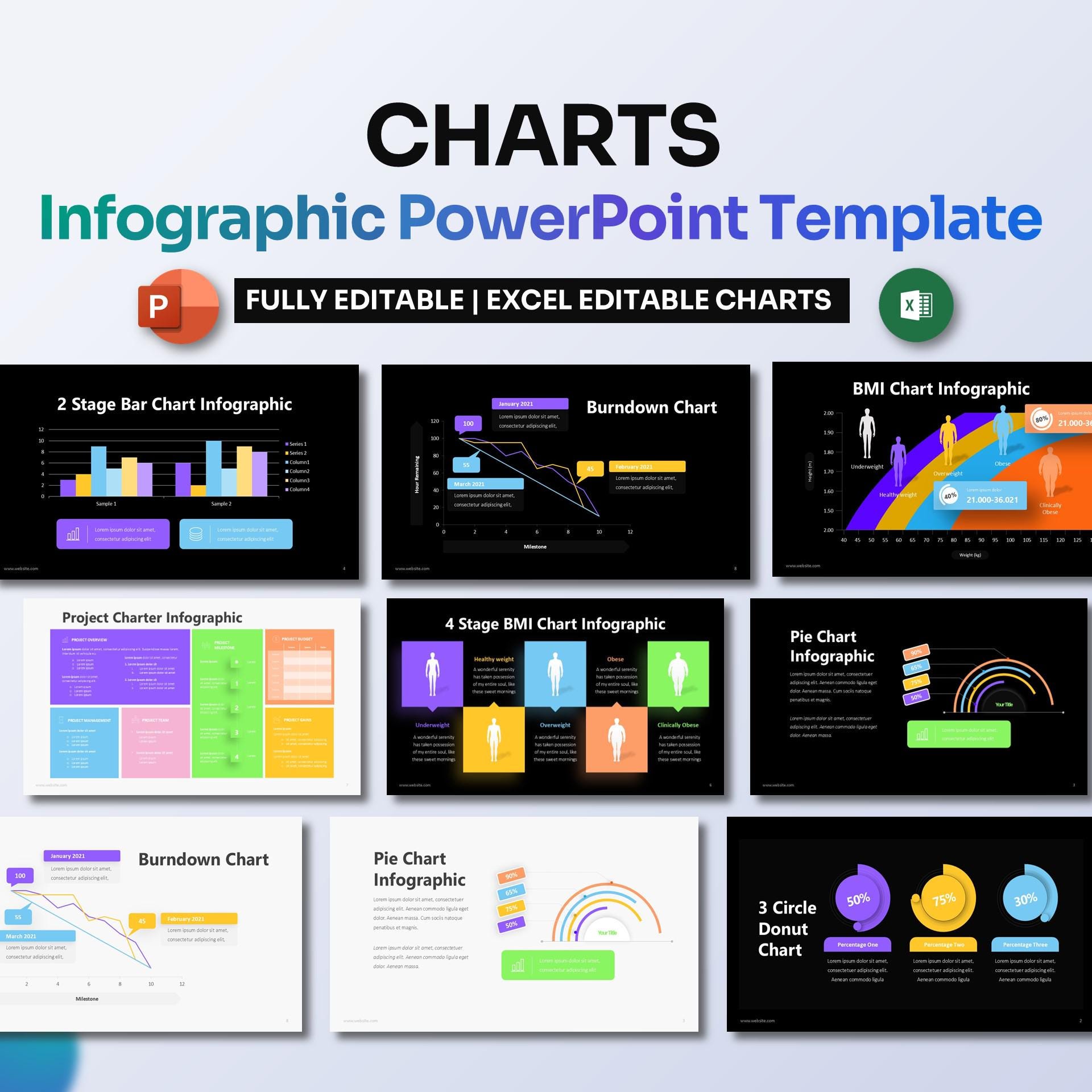 Chart Infographic Powerpoint Template | Data Visualization & Analytics ...
