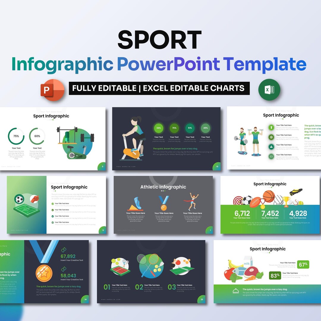 Sport Infographic Powerpoint Template | Fitness, Game Plan & Sports ...