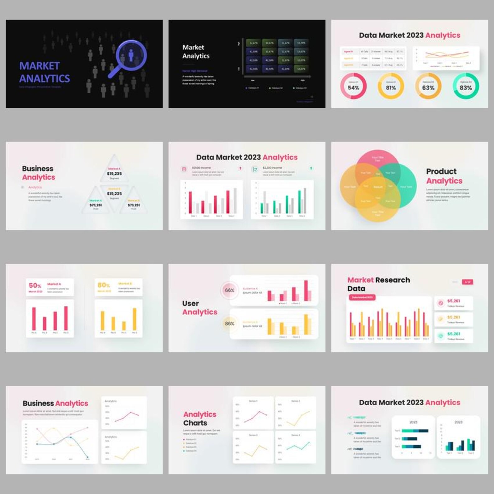 Analytic Market Powerpoint Template | Data-driven Business Slides ...