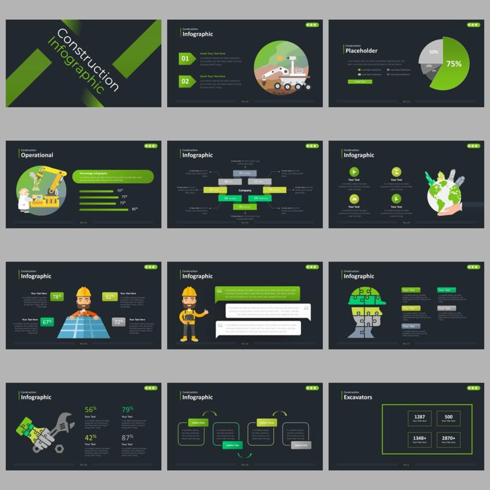 Construction Infographic Presentation Template | Building & Engineering ...
