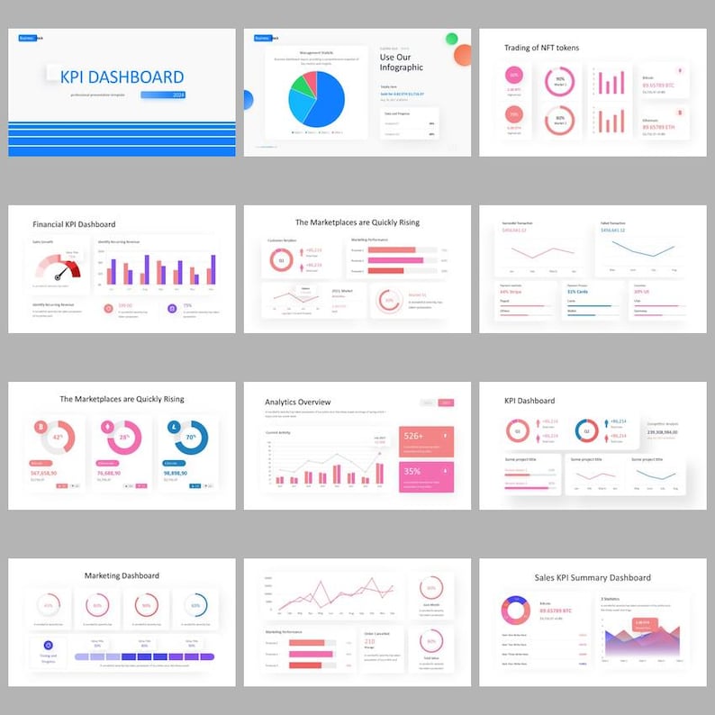 KPI Dashboard Infographic Powerpoint Template | Business Performance ...