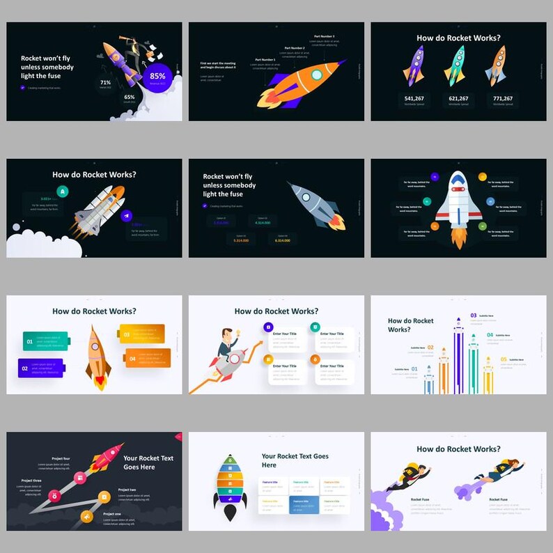 Rocket Infographic Creative Powerpoint Template | Growth & Startup ...