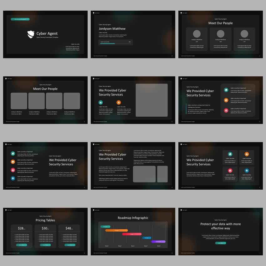 Cyber Security Powerpoint Template | IT & Data Protection Infographic ...