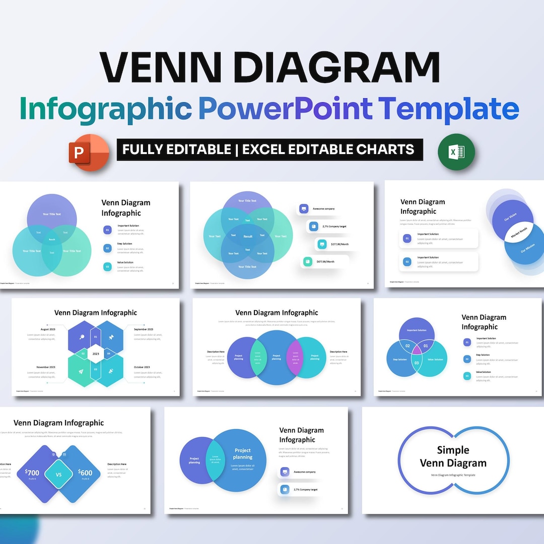 Venn Diagram Infographic Powerpoint Template | Business Overlap ...
