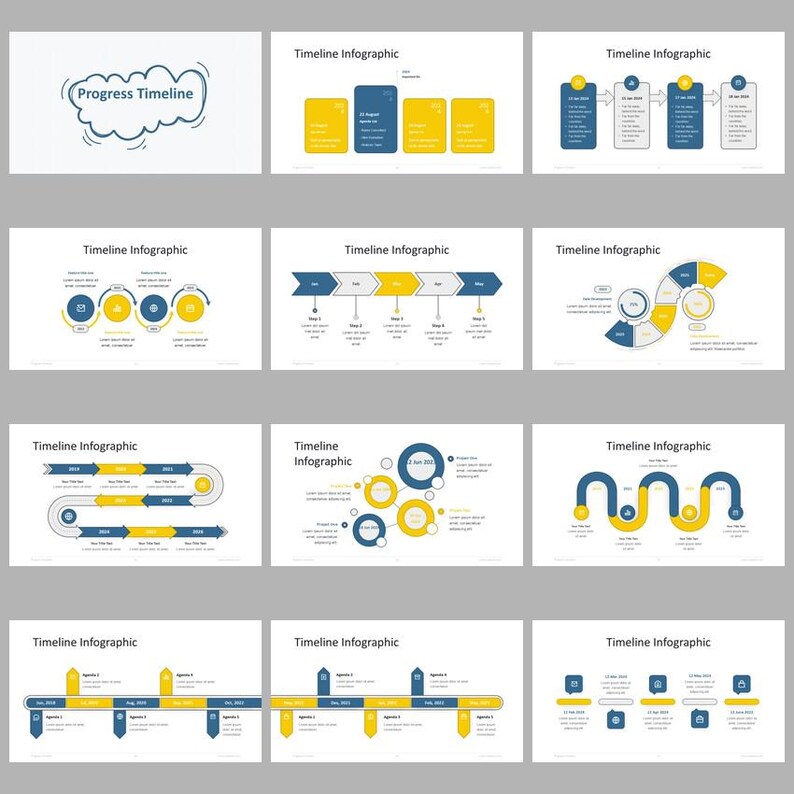 Progress Timeline Infographic Powerpoint | Goal Tracking & Business ...